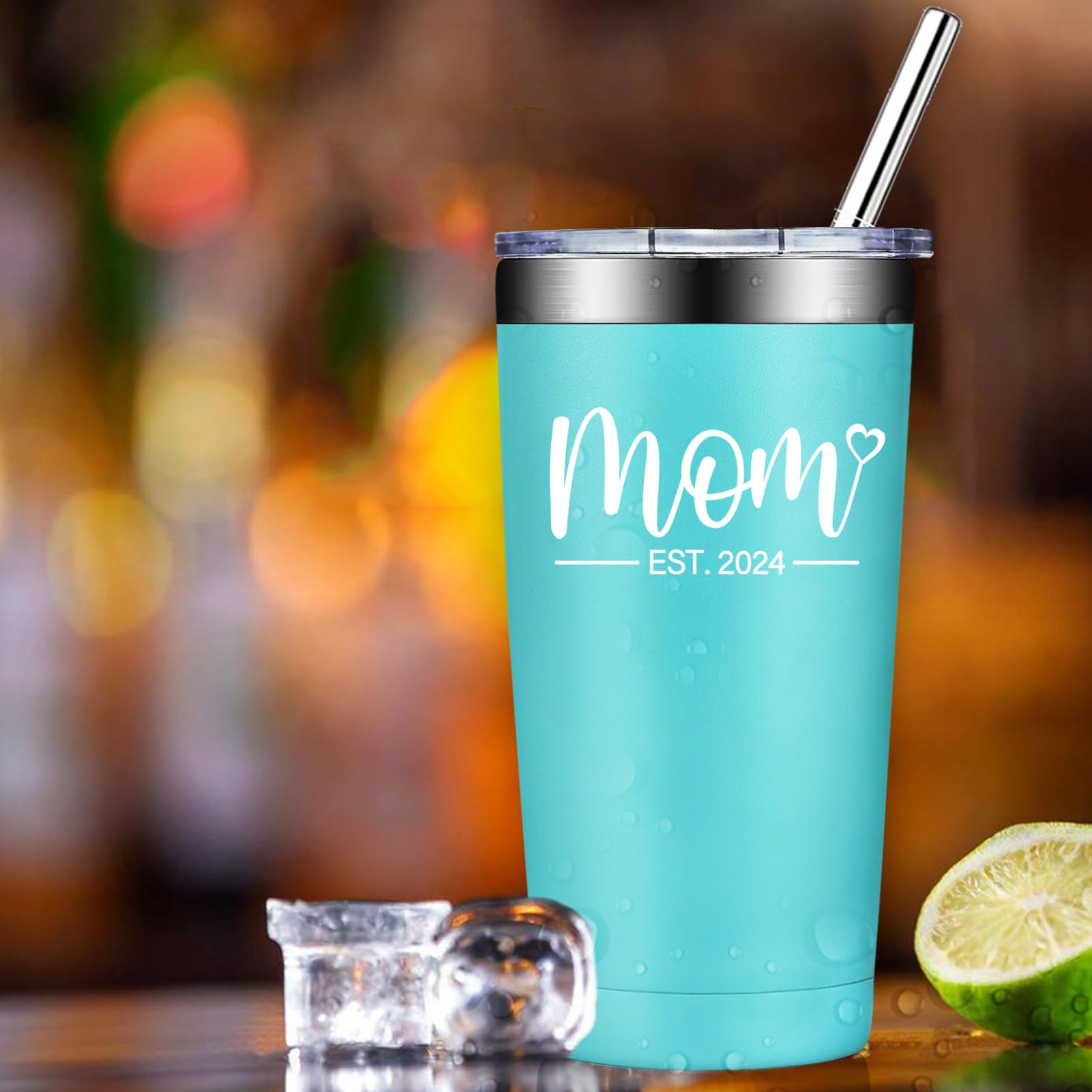 New Mom Gifts - Best Expecting Mom Gifts for Women - Mom Est. 2024-1st Mothers Day Gift for New Mom, New Mommy, Mom to be, Promoted to Mom - First Time Mom Tumbler Cup 20oz