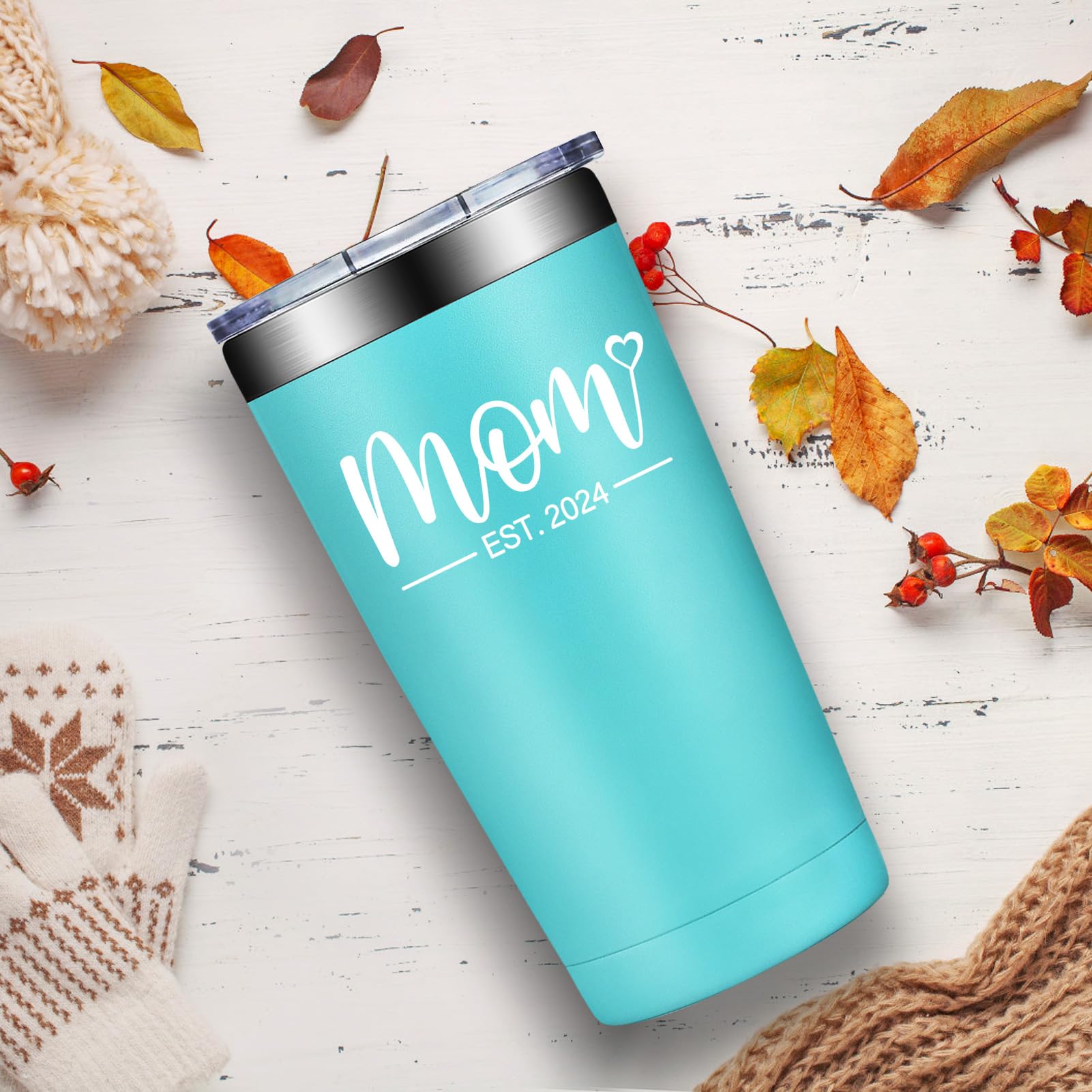 New Mom Gifts - Best Expecting Mom Gifts for Women - Mom Est. 2024-1st Mothers Day Gift for New Mom, New Mommy, Mom to be, Promoted to Mom - First Time Mom Tumbler Cup 20oz