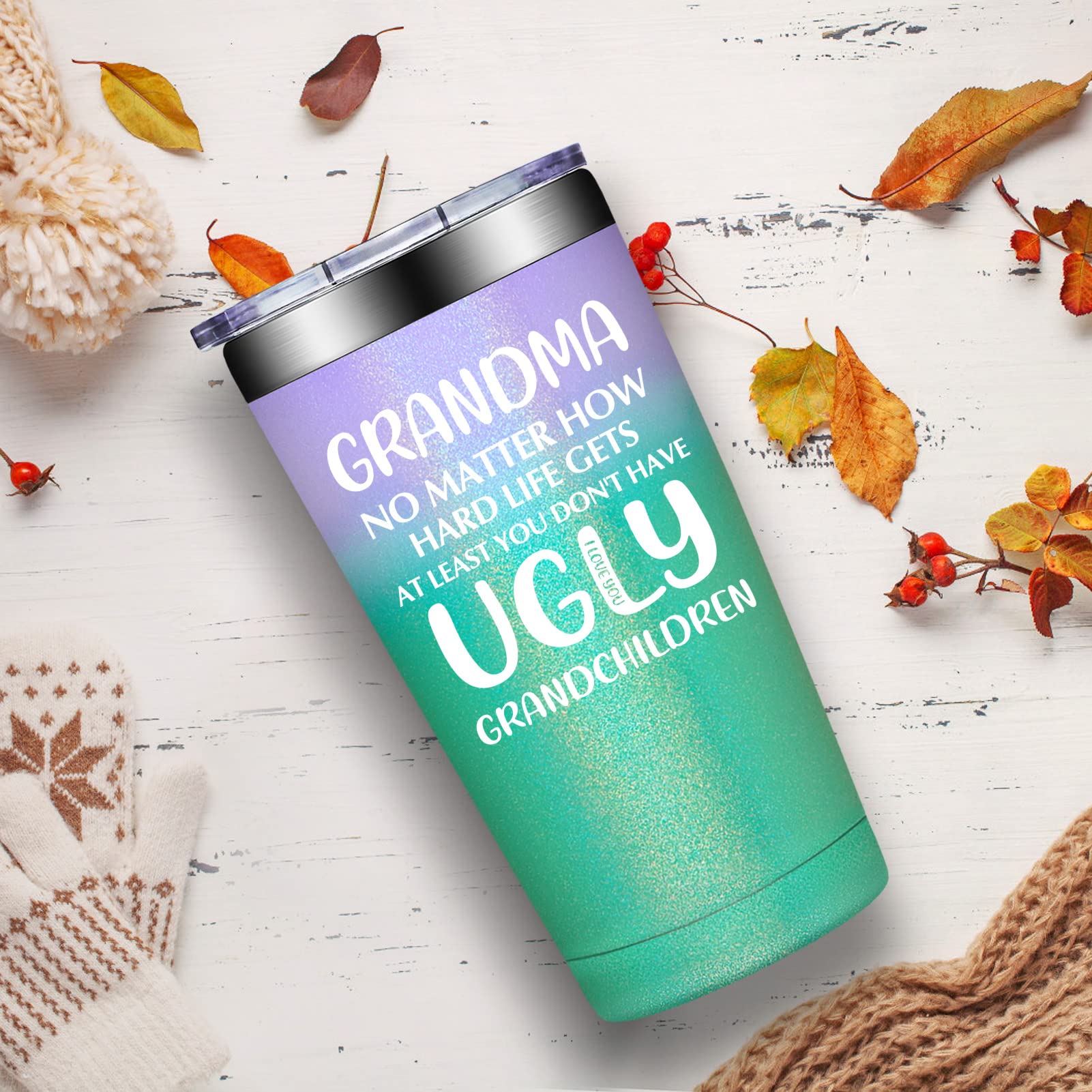 Grifarny Grandma Gifts, Gifts for Grandma from Granddaughter, Grandson, Grandchildren，Grandkids - Christmas Mothers Day Birthday Gifts for Grandma, Grandmother - Grandma Tumbler Cup 20oz