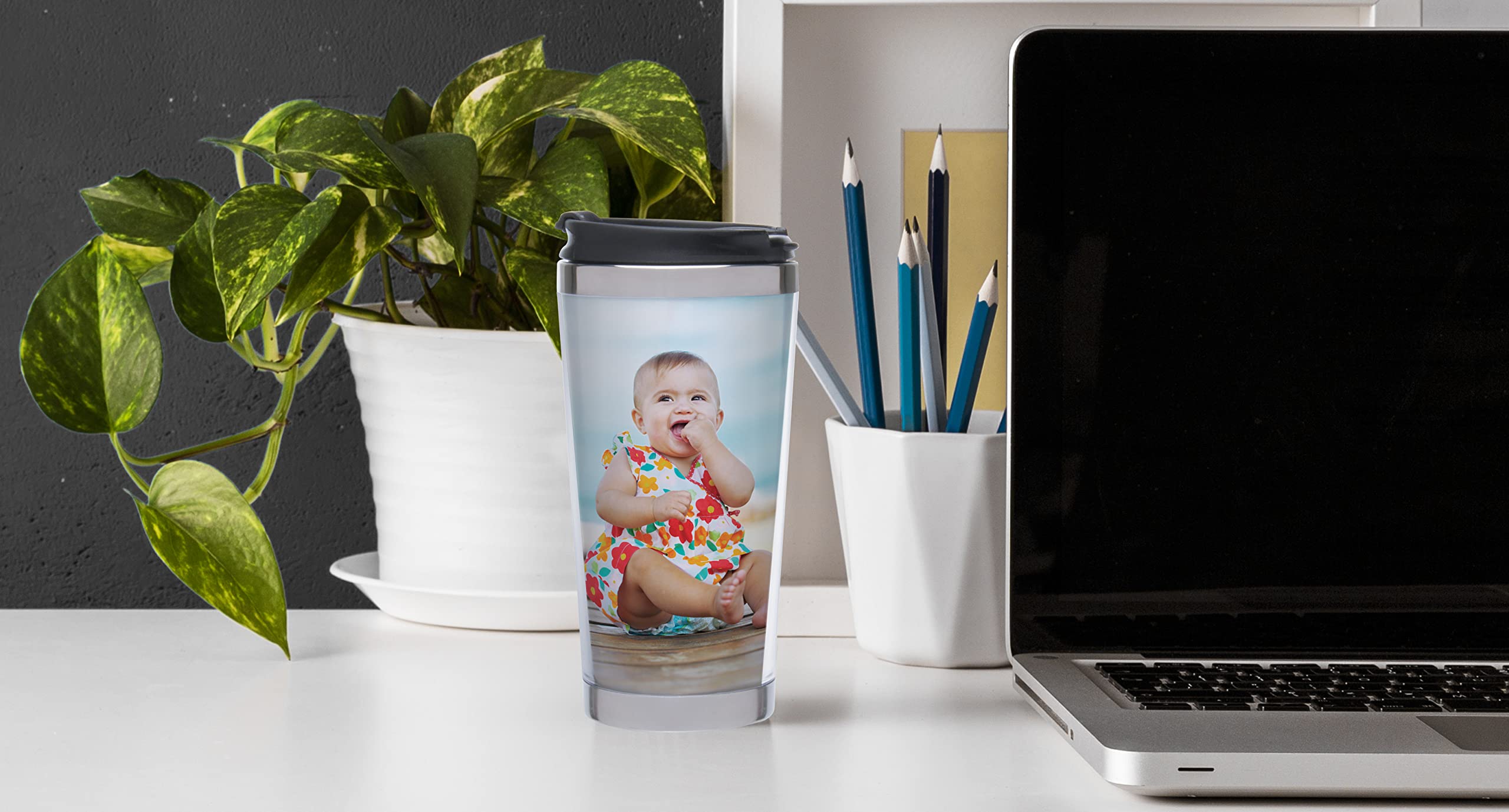 Thermo-Temp Photo Stainless Steel Travel Tumbler - Create Your Own