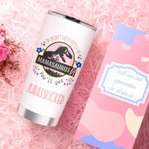 Gifts for Mom from Daughter, Son, Husband-Best Mom Ever Gifts, Funny Mothers Day Gift Birthday Gifts for Mom Mamasaurus Tumbler Great Mother Present First Mothers Day Gifts for New Mom 20 Oz