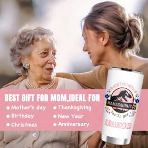 Gifts for Mom from Daughter, Son, Husband-Best Mom Ever Gifts, Funny Mothers Day Gift Birthday Gifts for Mom Mamasaurus Tumbler Great Mother Present First Mothers Day Gifts for New Mom 20 Oz