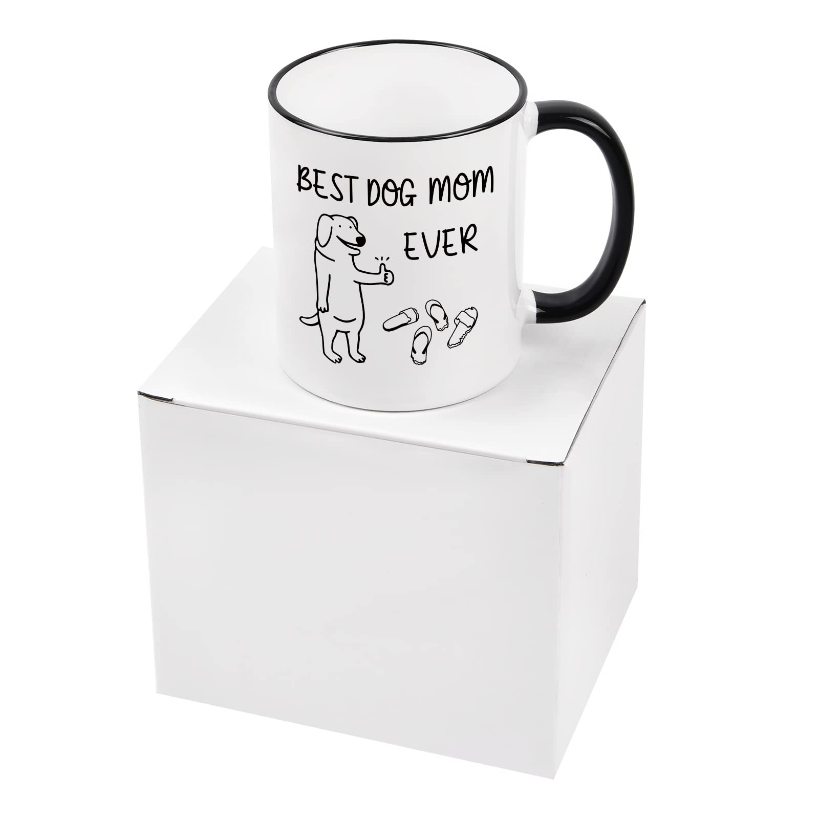 Maustic Dog Mom Gifts for Women, Best Dog Mom Ever Mug, Dog Mom Mothers Day Christmas Birthday Gifts, Best Dog Mom Gifts, Dog Lovers Gifts for Women, Funny Dog Mom Mug Cup Ceramic 11 Oz