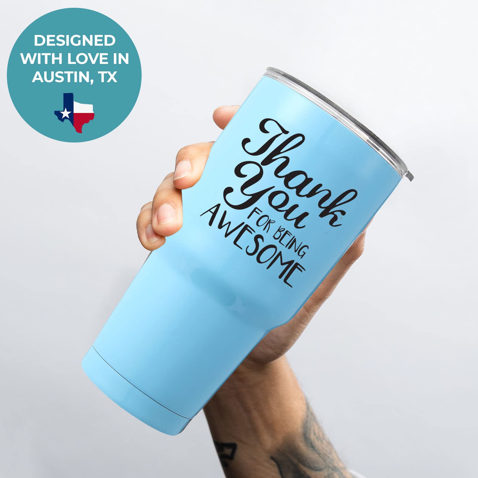 KEDRIAN Thank You For Being Awesome Tumbler 30oz, Thank You Gifts For Friends, Thank You Gifts For Women Friends, Nurse Thank You Gifts For Women Coworkers, Associate Appreciation Gifts For Coworkers