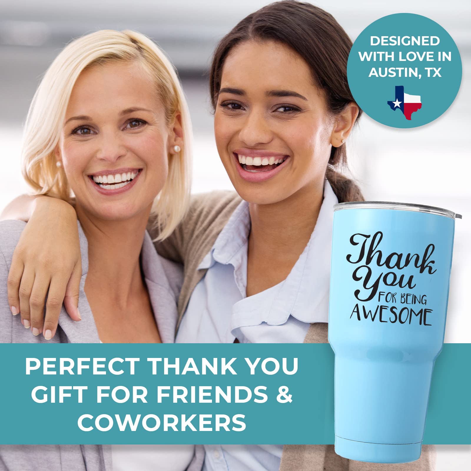 KEDRIAN Thank You For Being Awesome Tumbler 30oz, Thank You Gifts For Friends, Thank You Gifts For Women Friends, Nurse Thank You Gifts For Women Coworkers, Associate Appreciation Gifts For Coworkers