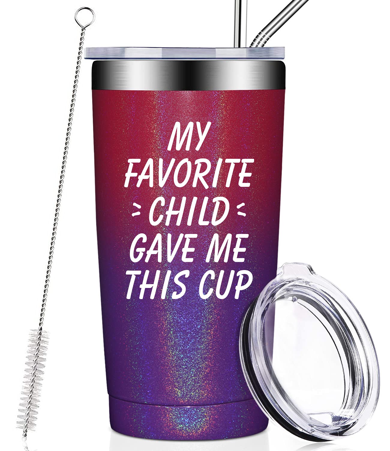 Fufandi Mom Gifts from Daughter - Mothers Day Gifts for Mom - Fathers Day Gift for Dad from Son, Kids, Child - Christmas Birthday Gifts Tumbler Cup