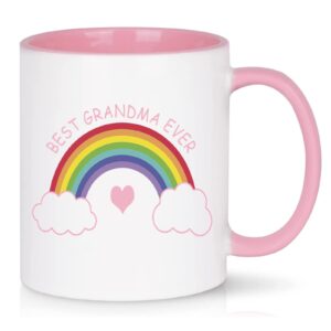 wenssy gifts for grandma, best grandma ever mug, best grandma ever rainbow mug, best grandma ever gifts, birthday mothers day gifts for grandma from grandchild granddaughter grandson 11 ounce