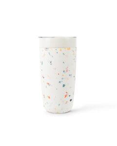 w&p porter insulated tumbler 20 oz | no metallic aftertaste ceramic coated for water, coffee, & tea | wide mouth vacuum insulated | dishwasher safe, cream terrazzo