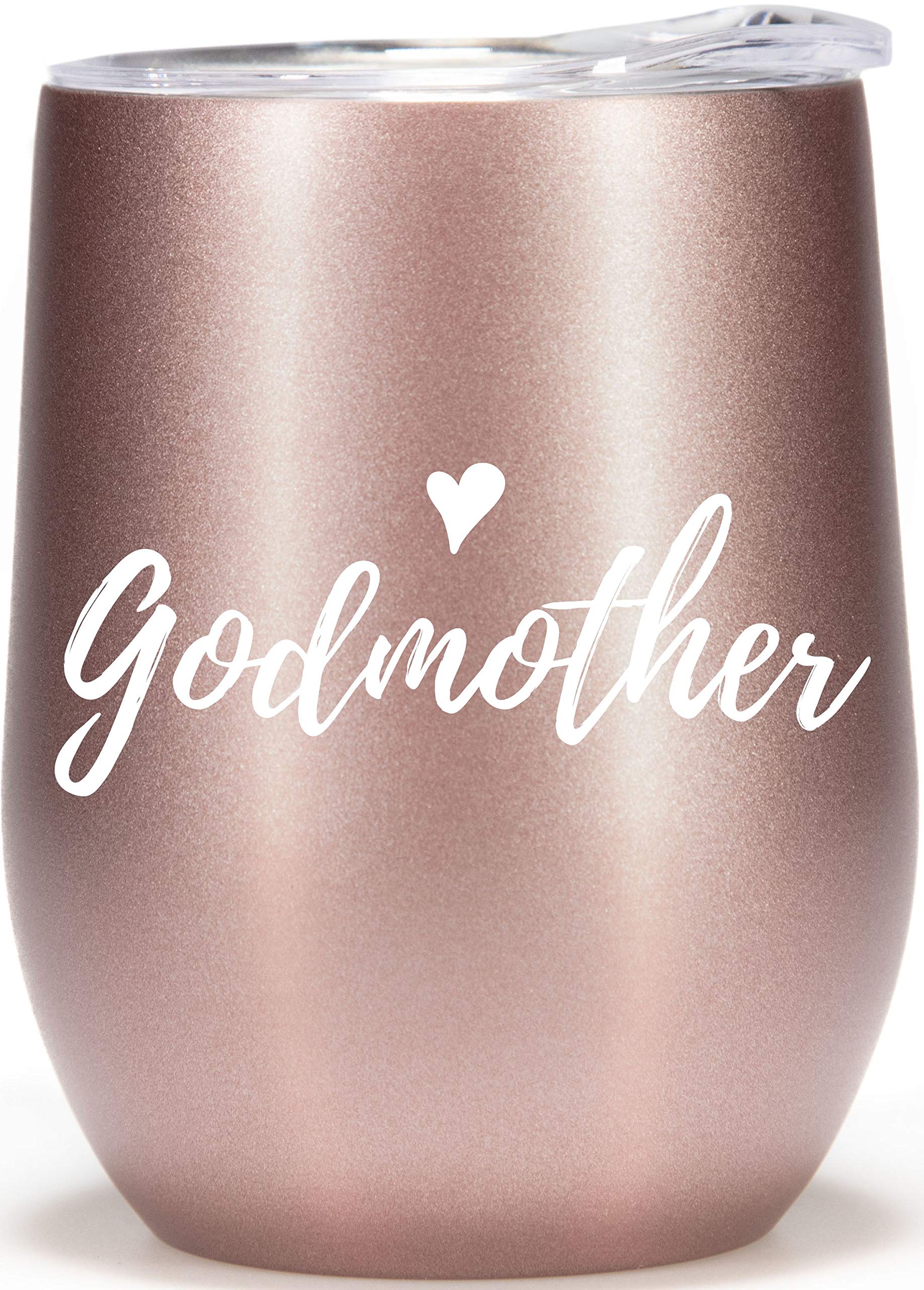 Violet and Gale Lovely Godmother Gifts From Godchild 12oz Wine Glass Tumbler Godparent Proposal Gift Keepsak Coffee Mug