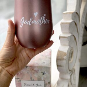 Violet and Gale Lovely Godmother Gifts From Godchild 12oz Wine Glass Tumbler Godparent Proposal Gift Keepsak Coffee Mug