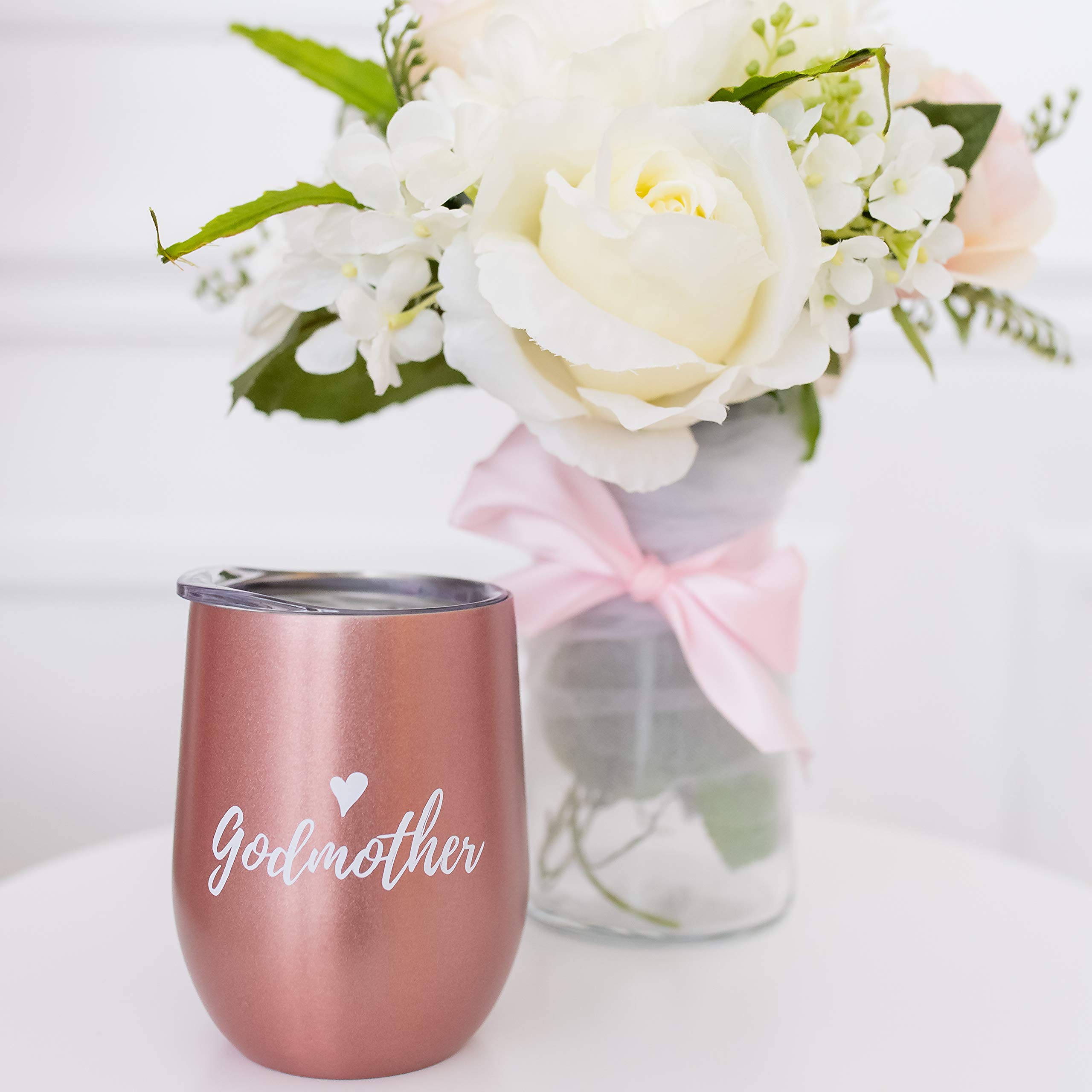 Violet and Gale Lovely Godmother Gifts From Godchild 12oz Wine Glass Tumbler Godparent Proposal Gift Keepsak Coffee Mug