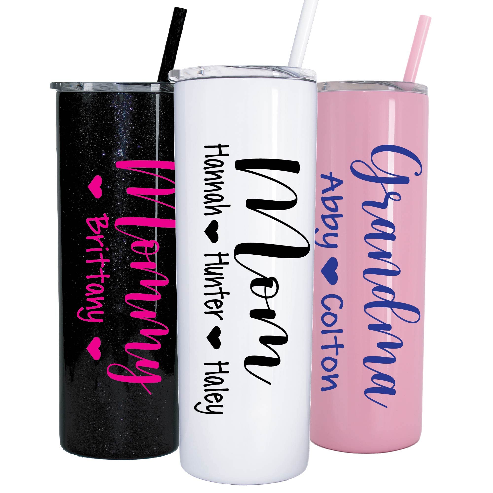 AVITO 20 oz Personalized Mom Tumbler with Kids' Names - Gift for Mom - Mother's Day Gift - Stainless Steel - Vacuum Insulated - Mom Gift - Mothers' Day Gift - Grandma Gift - Grandma Tumbler