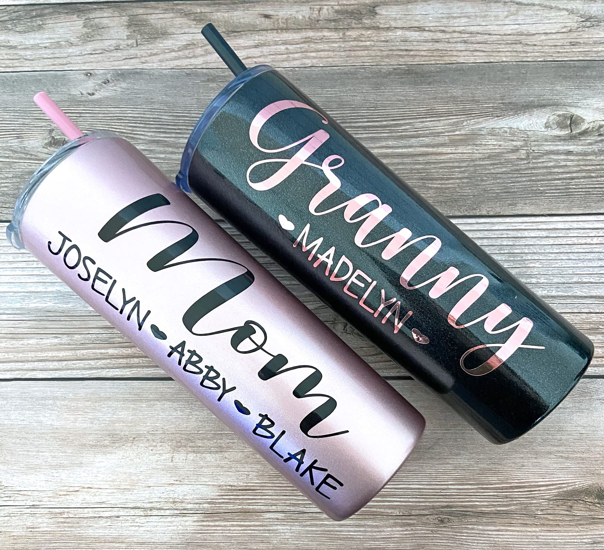 AVITO 20 oz Personalized Mom Tumbler with Kids' Names - Gift for Mom - Mother's Day Gift - Stainless Steel - Vacuum Insulated - Mom Gift - Mothers' Day Gift - Grandma Gift - Grandma Tumbler