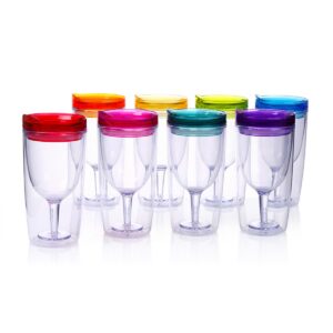 cupture wine tumblers glasses, 8 count (pack of 1)