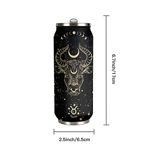 tatamonkey Taurus Constellation Tumbler Zodiac Mens Womens Stainless Steel Tumblers Astrology Fans Birthday Gifts Coffee Sublimation Mugs Car Cup - 17 OZ