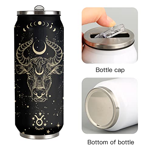 tatamonkey Taurus Constellation Tumbler Zodiac Mens Womens Stainless Steel Tumblers Astrology Fans Birthday Gifts Coffee Sublimation Mugs Car Cup - 17 OZ