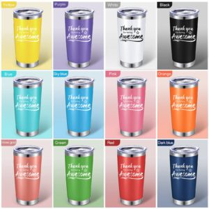 Sieral Thank You for Being Awesome Tumbler,Thank You Gifts for Women Men 20oz Insulated Stainless Steel Travel Tumbler with Lid and Straw Appreciation Gift with Keychain (Multicolor, 24 Pieces)