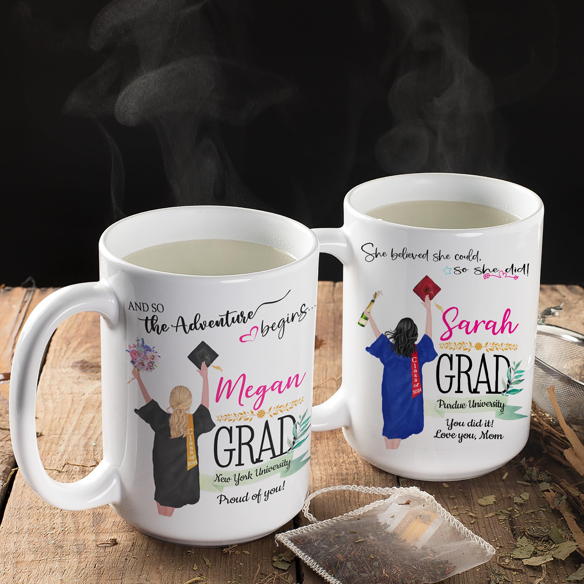 Personalized Graduation Gifts for Her, Custom Graduation Gift for Women, College Graduation Gifts, Masters, Phd, High School Graduation Gifts, Class of 2024 Graduation Coffee Mug 11-15 oz