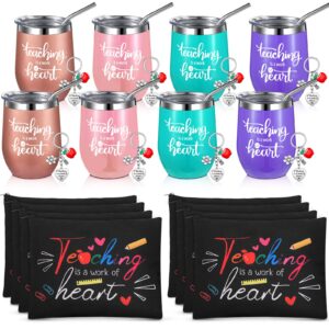 hoolerry 24 pcs teachers appreciation gifts bulk, teacher week gifts for women men, thank you gifts for teacher, teacher tumblers graduation retirement teacher gifts(multicolor, stylish)