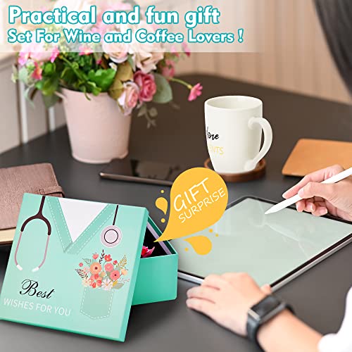 IDEWEI Before Patients After Patients Gift Set, Nurse Gifts for Women Coffee Mug and Wine Glass Idea for Dentist, Doctors Unique Nurse Day Birthday Graduation Appreciation Gifts