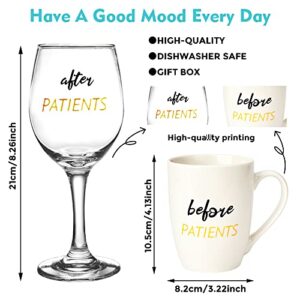 IDEWEI Before Patients After Patients Gift Set, Nurse Gifts for Women Coffee Mug and Wine Glass Idea for Dentist, Doctors Unique Nurse Day Birthday Graduation Appreciation Gifts