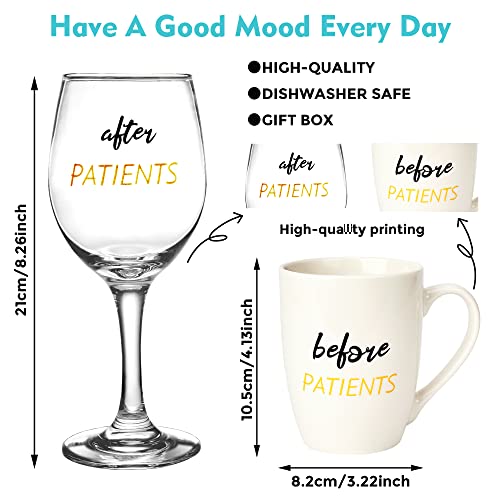 IDEWEI Before Patients After Patients Gift Set, Nurse Gifts for Women Coffee Mug and Wine Glass Idea for Dentist, Doctors Unique Nurse Day Birthday Graduation Appreciation Gifts