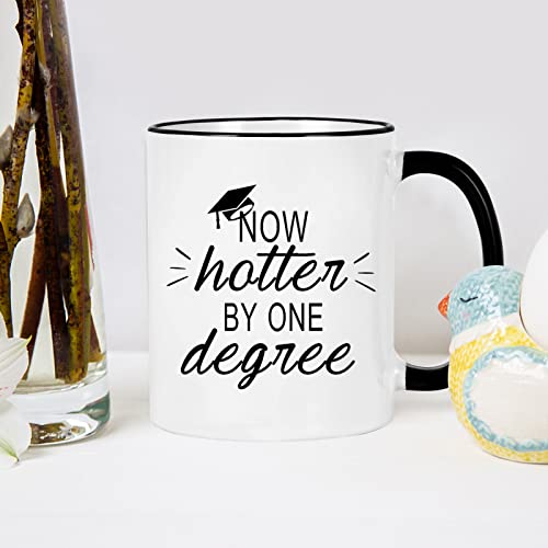 Graduation Gifts for Him Her Now Hotter by One Degree Mug Gifts for College High School Graduates Men's Female College High School Graduation Gifts for Friends 11 Ounce White