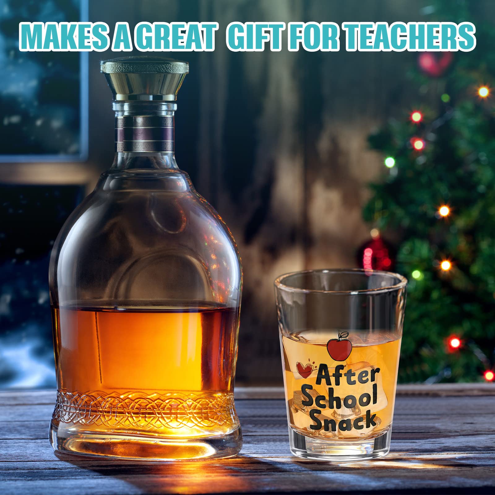 CHENGU 2 Pieces Teacher Appreciation Gifts 2 oz Teacher Small Shot Glass Funny Wine Glass Gift for Preschool Elementary High School Teacher Professor Supplies