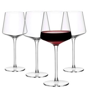 JYB&XY Red Wine Glasses Set of 4-Hand Blown Italian Style Crystal Bordeaux 22Oz Wine Glass-Clear Lead-Free Premium Blown Glassware Gift Packaging Wedding Anniversary or Birthday Gifts