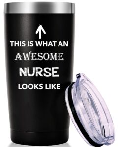 this is what an awesome nurse looks like mug.nurses week,nurse practitioner,nurse appreciation,nursing school graduation gifts.birthday,christmas gifts for nurse tumbler(20oz black)