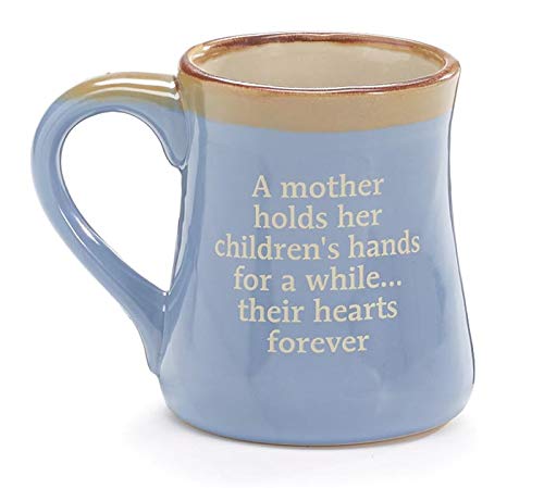 Mom Porcelain Blue Coffee Tea Mug Cup 18oz Gift Box Holds Childs Hands.Hearts