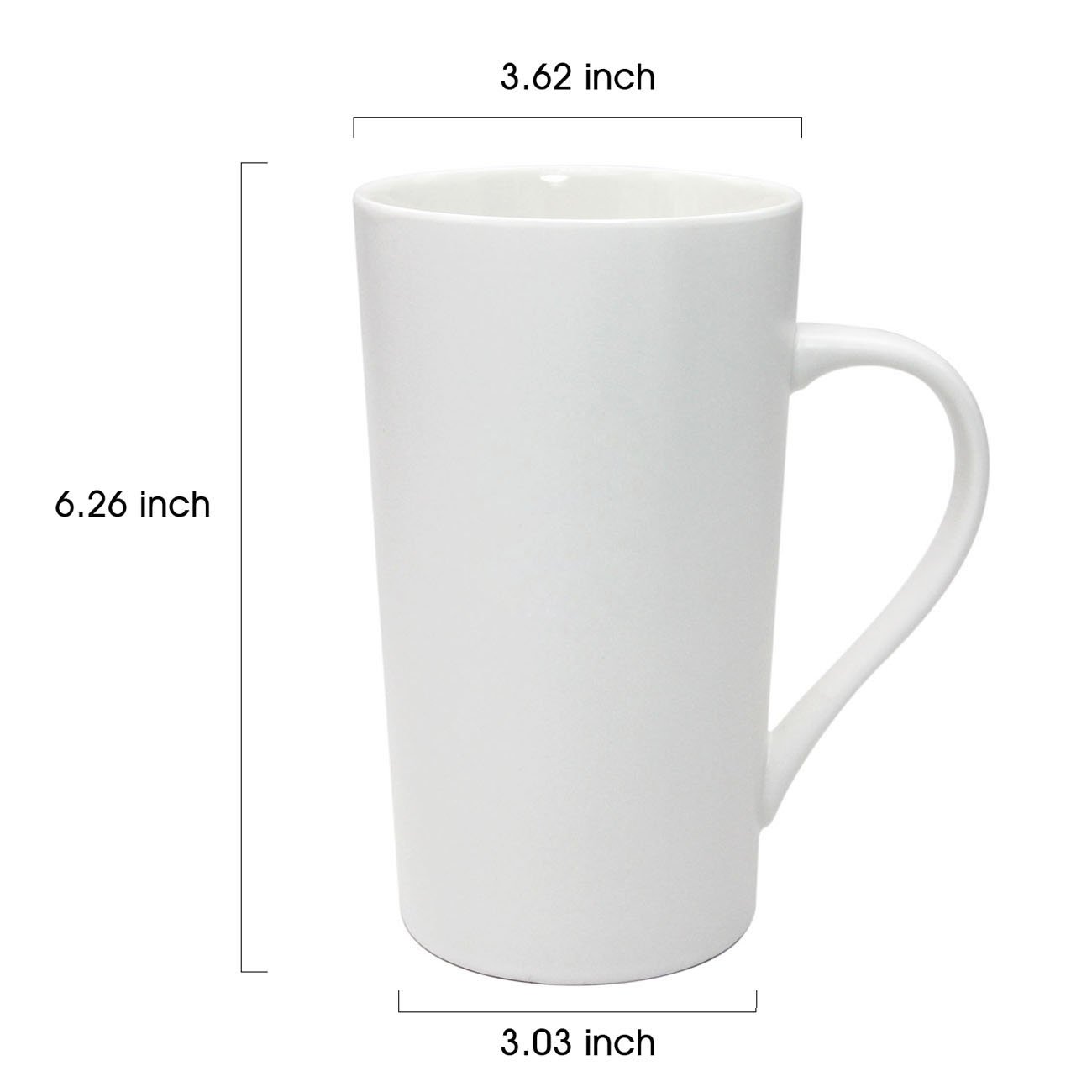 Momugs 20 OZ Simple Pure White Mug (Set of 2) Plain Large Tall White Ceramic Milk Tea Coffee Mug with Handle as A Gift for Dad Mom Friends, 2pcs