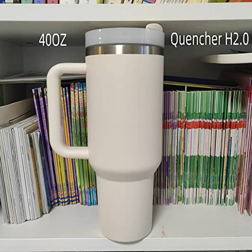 Replacement 40oz Tumbler Lid - Fit For Stanley 40oz Adventure Quencher and Quencher 2.0 Tumbler (40OZ CREAM)