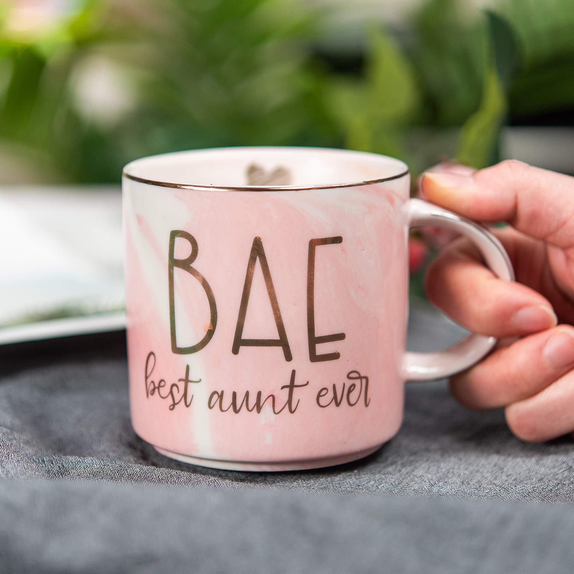 Aunt Gifts from Niece, Nephew - BAE Best Aunt Ever - Funny Gift for Aunts - Best Aunt Ever Gifts for Birthday, Christmas - Great Auntie Gifts - Cute Favorite Aunt Mug, Ceramic 11.5oz Coffee Cup