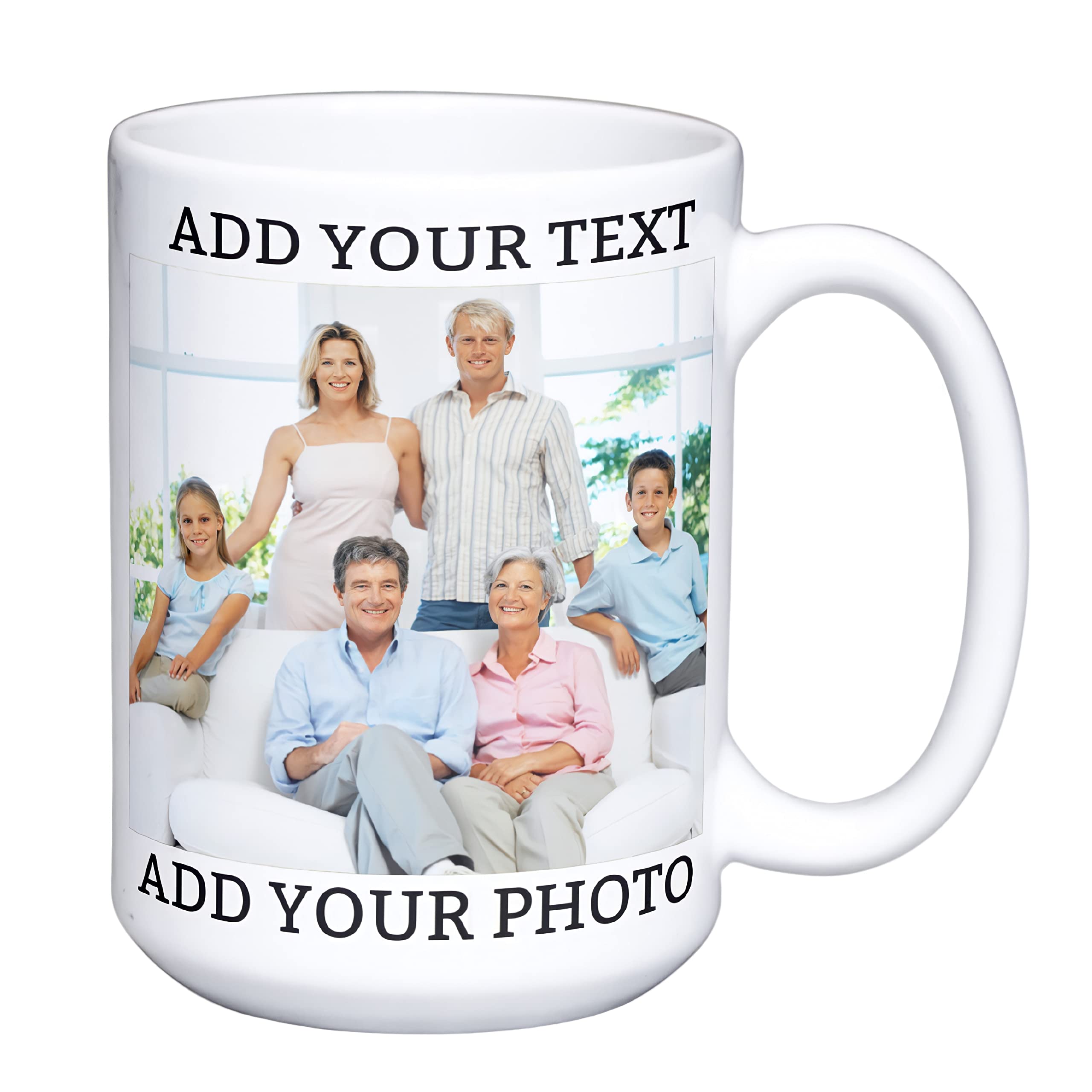 Custom Mug Personalized Coffee Mug with Custom Photo, Text, Logo, Tazas Personalizadas 15oz Mug Housewarming Gifts Great Gift for Mom, Best Dad Mug, Friendship, Bestie and Groom