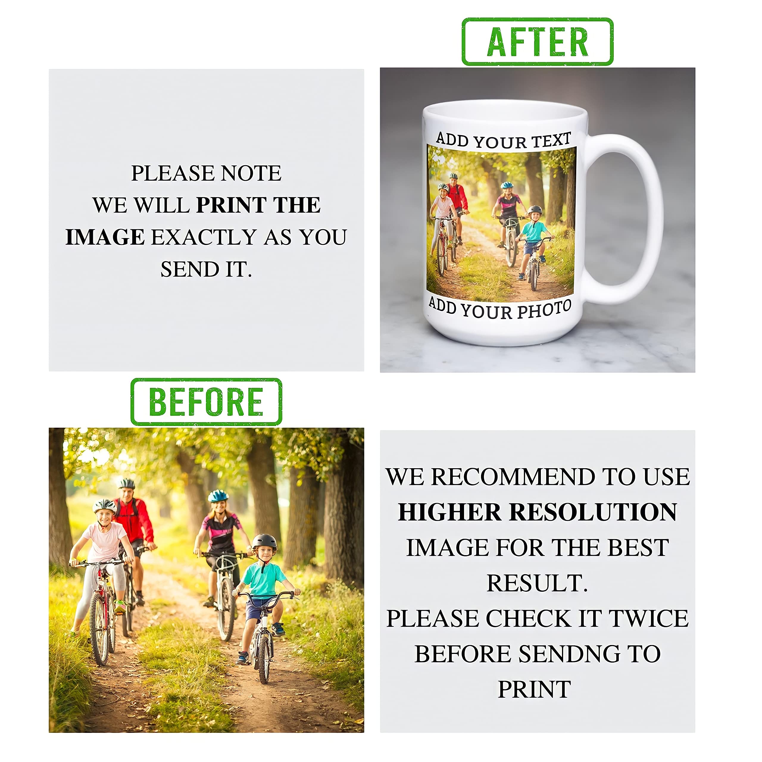 Custom Mug Personalized Coffee Mug with Custom Photo, Text, Logo, Tazas Personalizadas 15oz Mug Housewarming Gifts Great Gift for Mom, Best Dad Mug, Friendship, Bestie and Groom