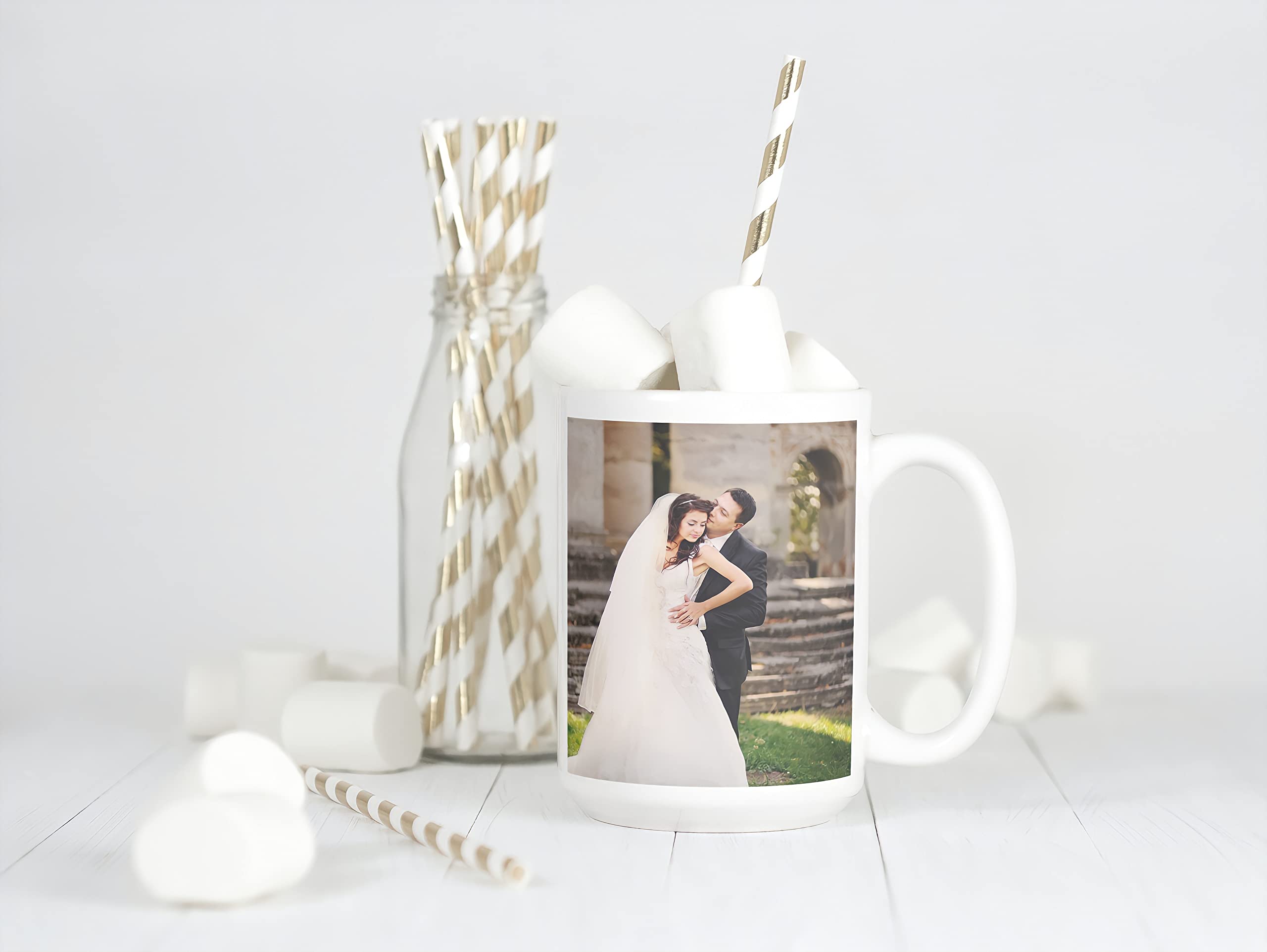 Custom Mug Personalized Coffee Mug with Custom Photo, Text, Logo, Tazas Personalizadas 15oz Mug Housewarming Gifts Great Gift for Mom, Best Dad Mug, Friendship, Bestie and Groom