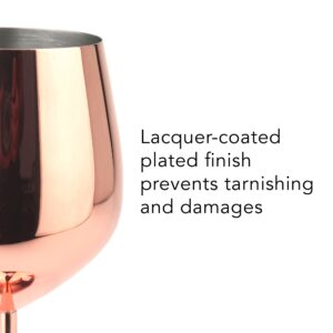 PG Copper/Rose Gold Stem Stainless Steel Wine Glass Set 4-18.5 oz