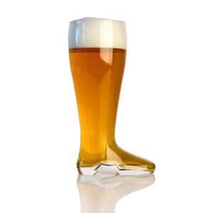 domestic corner - das boot - quality glass beer boot mug for oktoberfest celebrations, st. patrick's day, bachelor or bachelorette festivities, holds over 5 beers - 2 liter