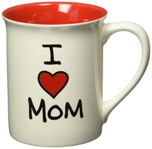 our name is mud “i heart mom” stoneware mug, 16 oz.