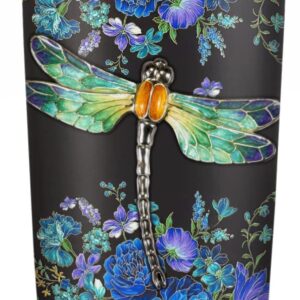 64HYDRO 20oz Dragonfly Gifts for Women, Valentines Day Gifts for Her, Coffee Thermos, Coffee Gifts for Women, Inspirational Blue Flower Dragonfly Tumbler Cup, Insulated Travel Coffee Mug with Lid