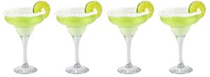 epure firenze collection 4 piece margarita glass set - classic for drinking margaritas, pina coladas, daiquiris, and other cocktails (margarita glass (10 oz))