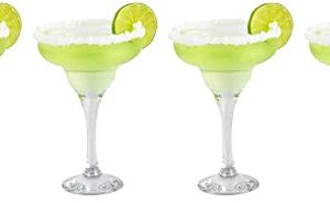 Epure Firenze Collection 4 Piece Margarita Glass Set - Classic For Drinking Margaritas, Pina Coladas, Daiquiris, and Other Cocktails (Margarita Glass (10 oz))