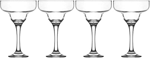 Epure Firenze Collection 4 Piece Margarita Glass Set - Classic For Drinking Margaritas, Pina Coladas, Daiquiris, and Other Cocktails (Margarita Glass (10 oz))