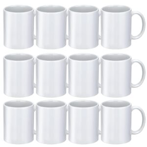 miucoguier sublimation mugs 12 oz - set of 12 bulk sublimation mugs blank tazas para sublimacion white ceramic cups white coated ceramic mug for coffee soup tea milk latte hot cocoa