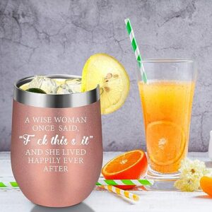 Coolife Funny Wine Tumbler - New Beginnings Gifts for Women, Drinking Gifts, Retirement, Cool Mothers Day, Birthday Gifts for Women Best Friend Coworker Her Mom Wife Sister, Fun Wine Cups