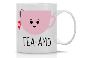 aw fashions tea amo - spanish i love you 11oz fabulous coffee tea mug perfect for women funny birthday ideas for her, fiancee, girlfriend, wife, mom love you mugs