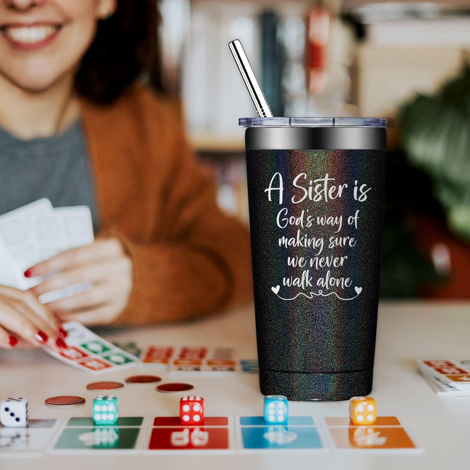 DOEARTE Sister Gifts from Sisters - Sister Birthday Gift Ideas - Christmas, Mothers Day Gifts for Sister, Big Sister, Little Sister - 20oz Sister Tumbler