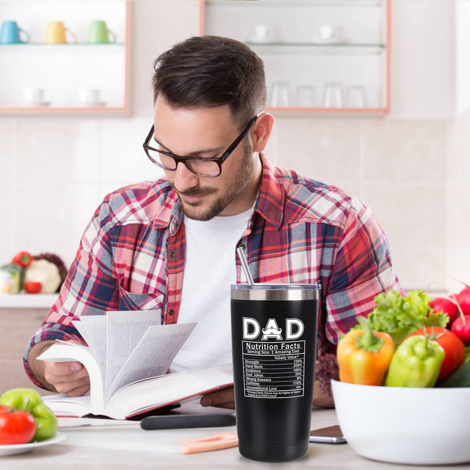 UAREHIBY Gifts For Dad From Daughter,20 OZ Insulated Tumbler Father Day Gifts,Gifts Basket Who have Everything For Husband,Men,Him with Socks