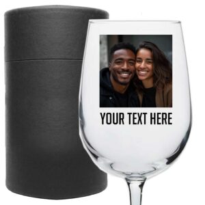 Personalized Printed 16oz Stemmed Photo Wine Glass – Mother's Day Wine Gifts for Women,Custom Birthday Gift for Women,Customized Picture Gifts for Wine Lover Unique for Mom Sister Best Friend